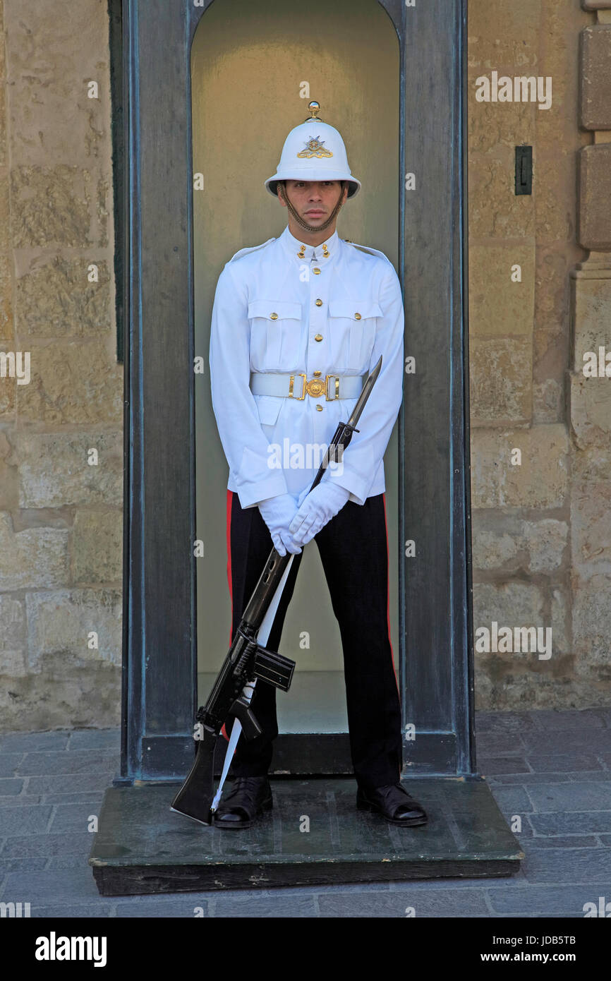 Uniformed soldier on duty outside Grand master's palace, Valletta ...