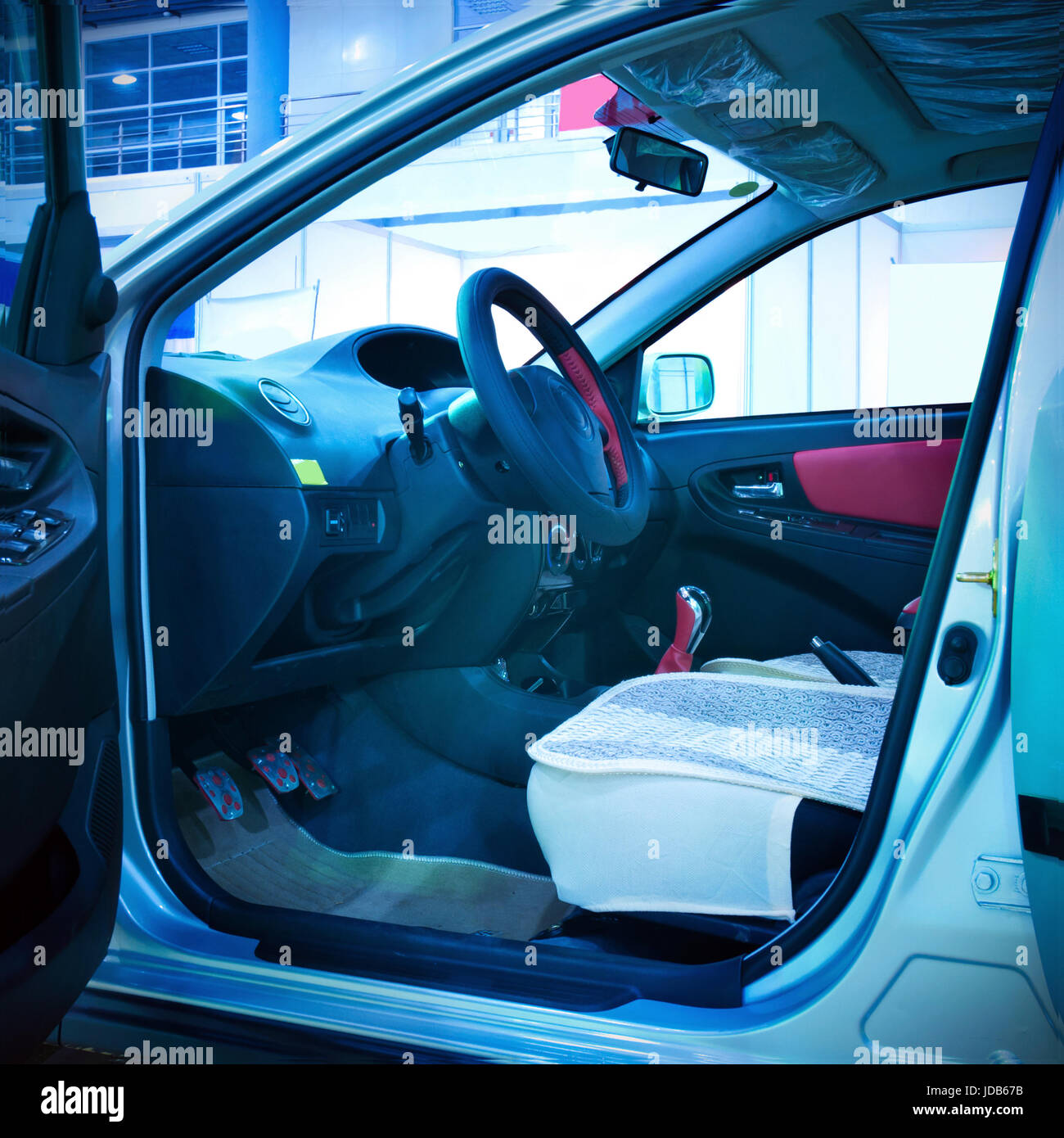 New car auto show, car cab interior Stock Photo - Alamy