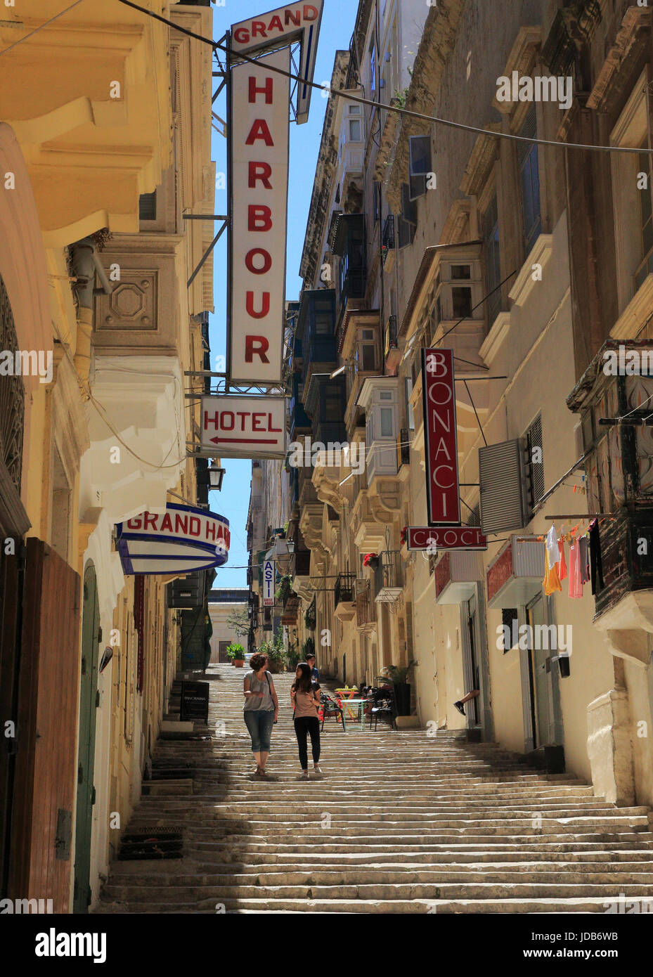 Malta steps valletta street hi-res stock photography and images - Alamy
