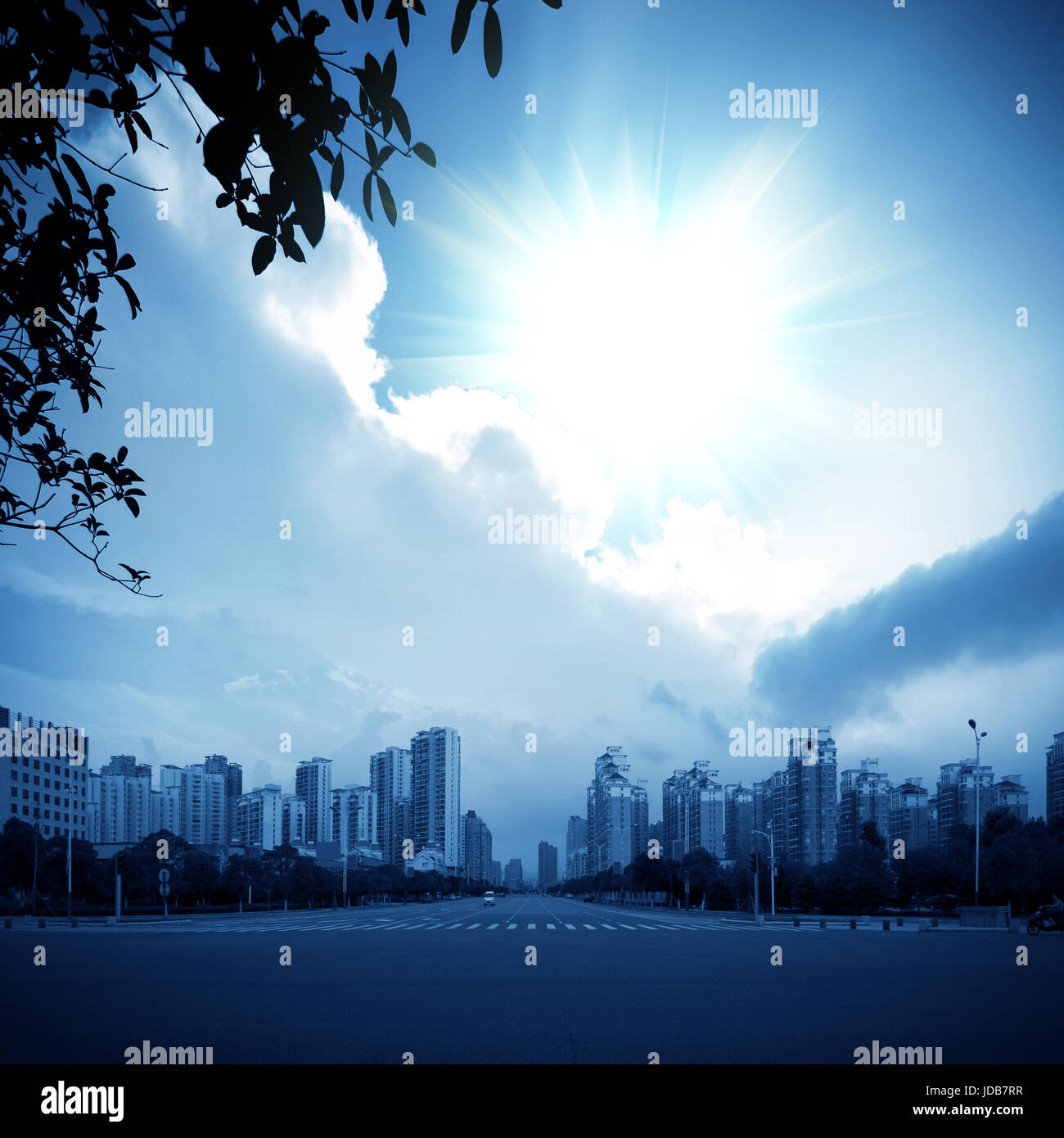 City high-rise buildings and roads Stock Photo - Alamy