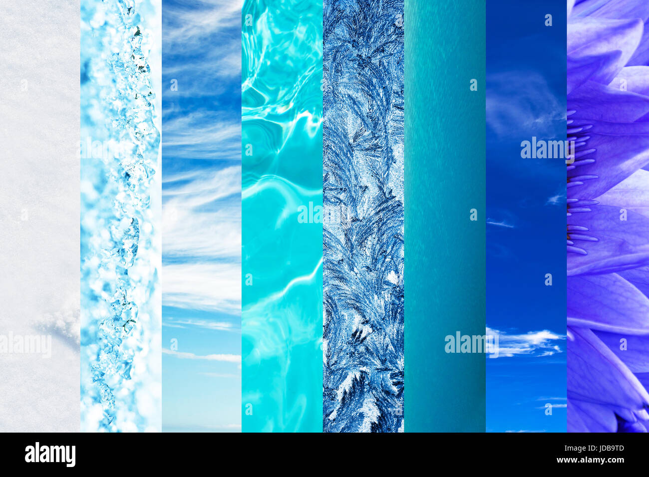 Natural blue gradation collage, blue color in nature Stock Photo - Alamy