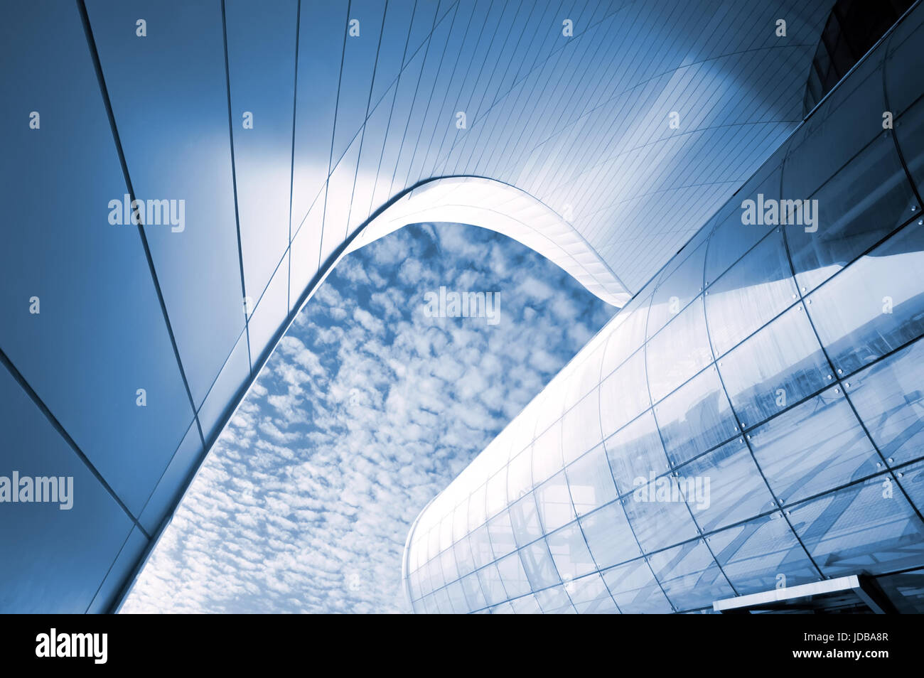 The top of the glass hall, modern architecture, blue tones Stock Photo ...