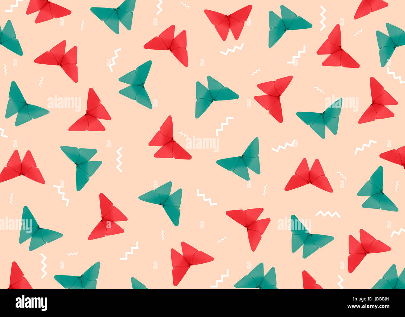 Red and blue origami butterflies background Stock Photo - Alamy