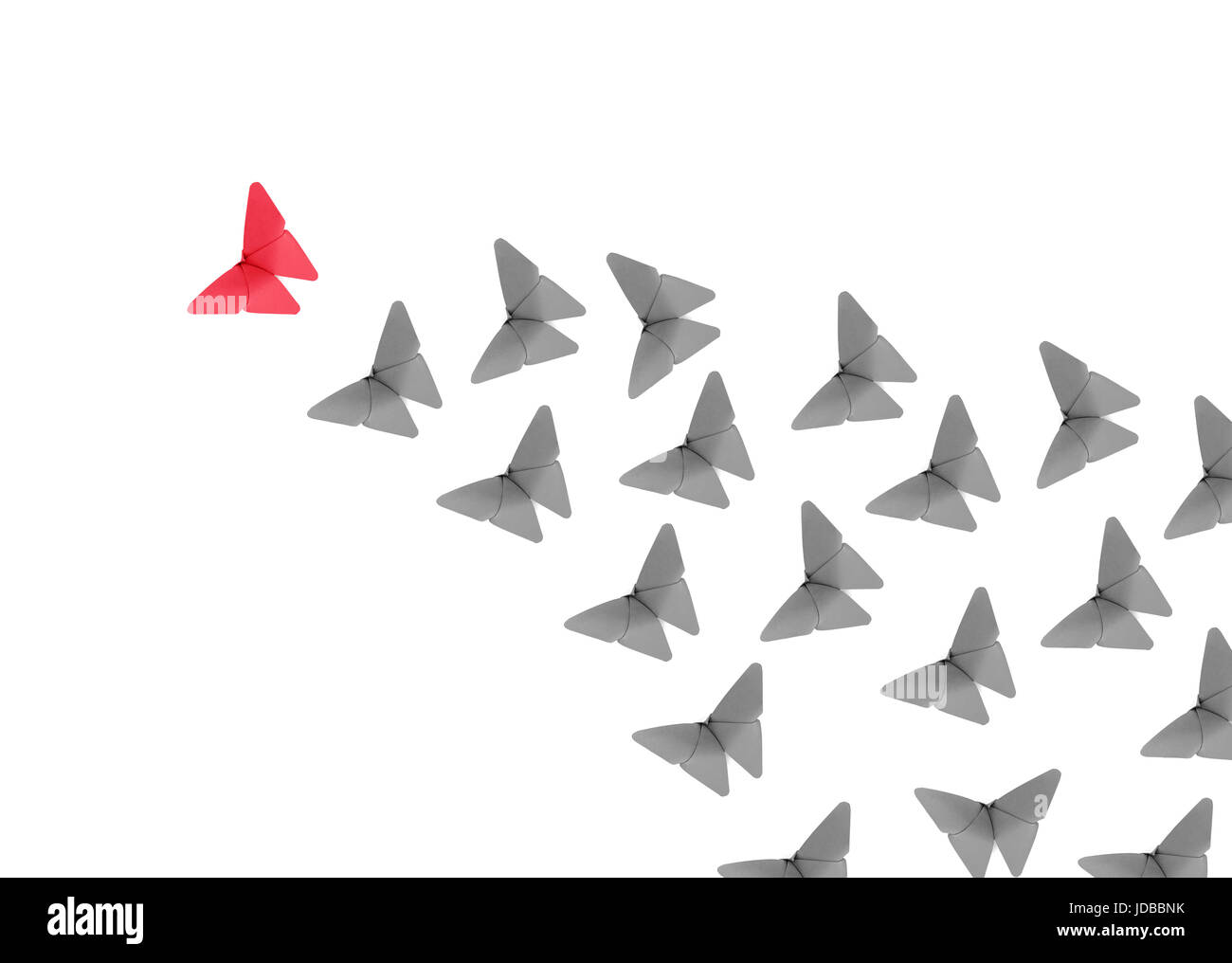 Origami butterflies leadership conceptual background. Copy space Stock ...