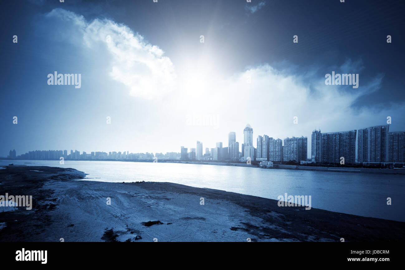 City high-rise buildings and roads Stock Photo - Alamy