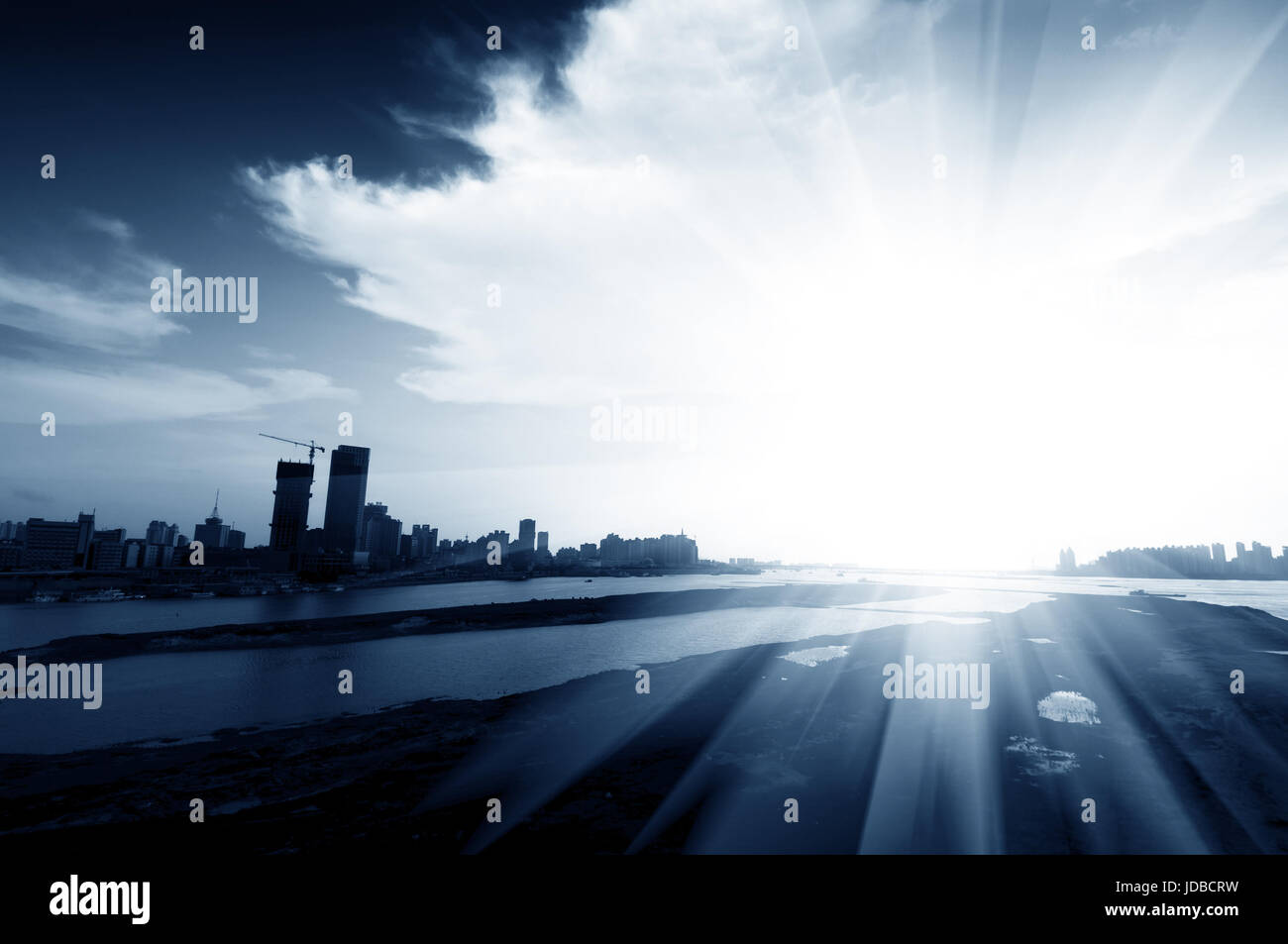 City high-rise buildings and roads Stock Photo - Alamy