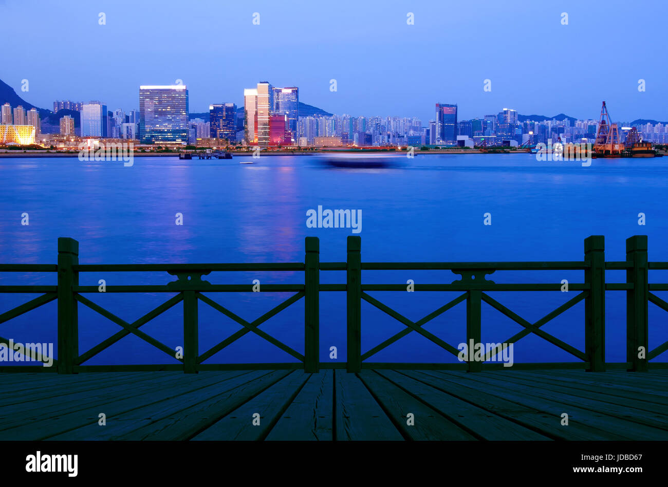 Summer, Hong Kong's Victoria Harbour at night Stock Photo - Alamy