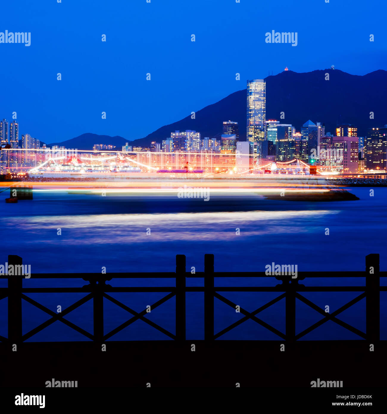 Summer, Hong Kong's Victoria Harbour at night Stock Photo - Alamy