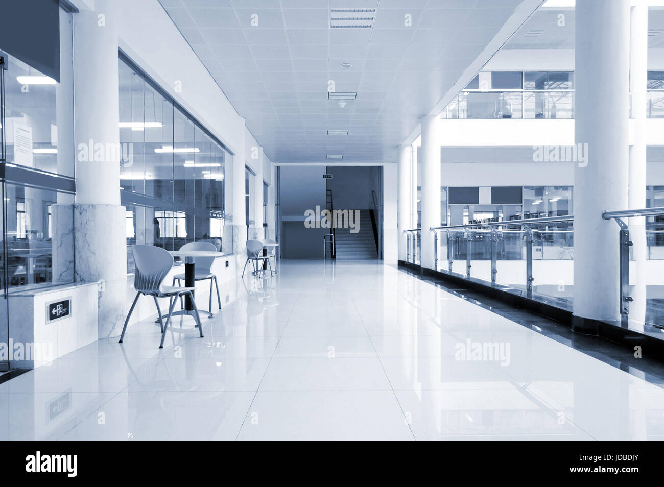 Library corridor, modern architecture. Wide-angle shots Stock Photo - Alamy