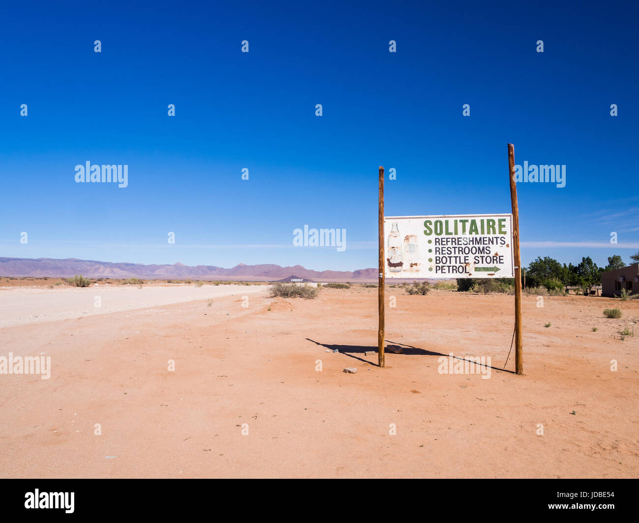 SOLITAIRE, NAMIBIA - JUNE 18, 2016: Banner welcoming people to ...
