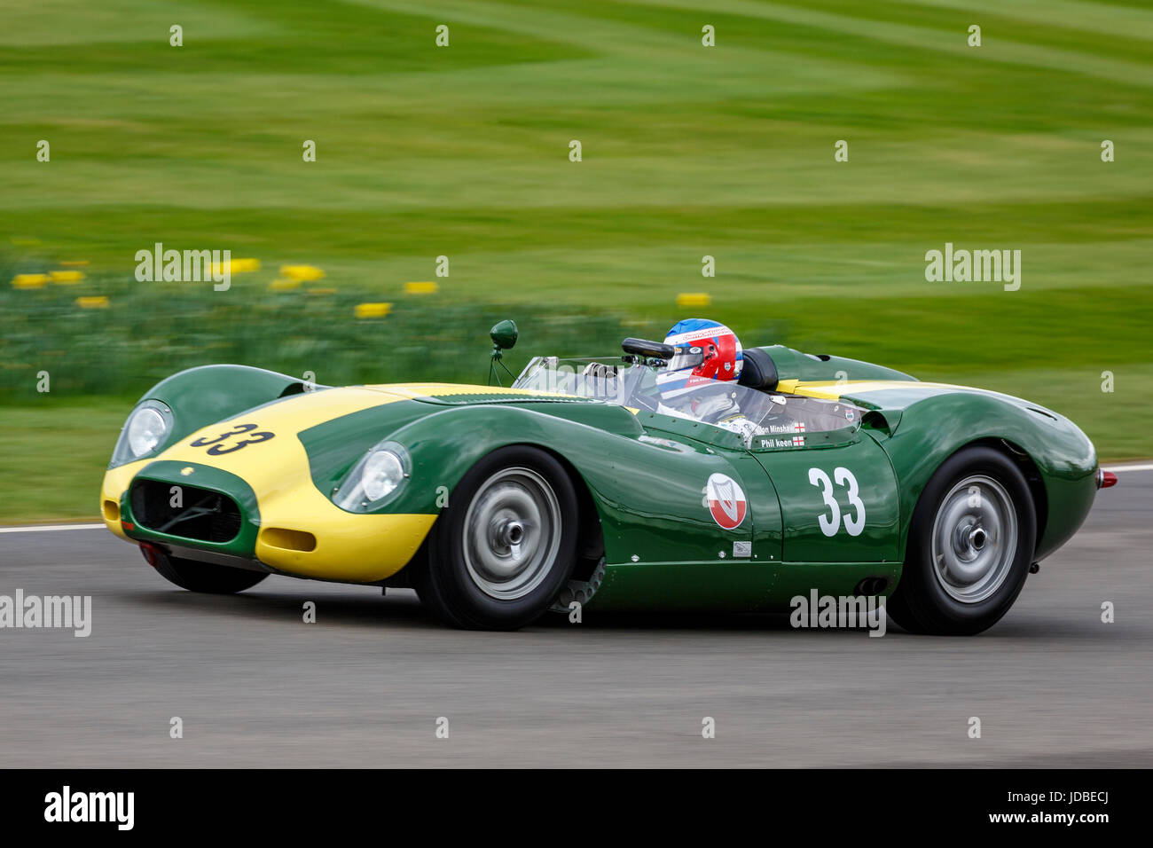 1959 Lister-Jaguar Knobbly with driver Jon Minshaw during the Scott ...