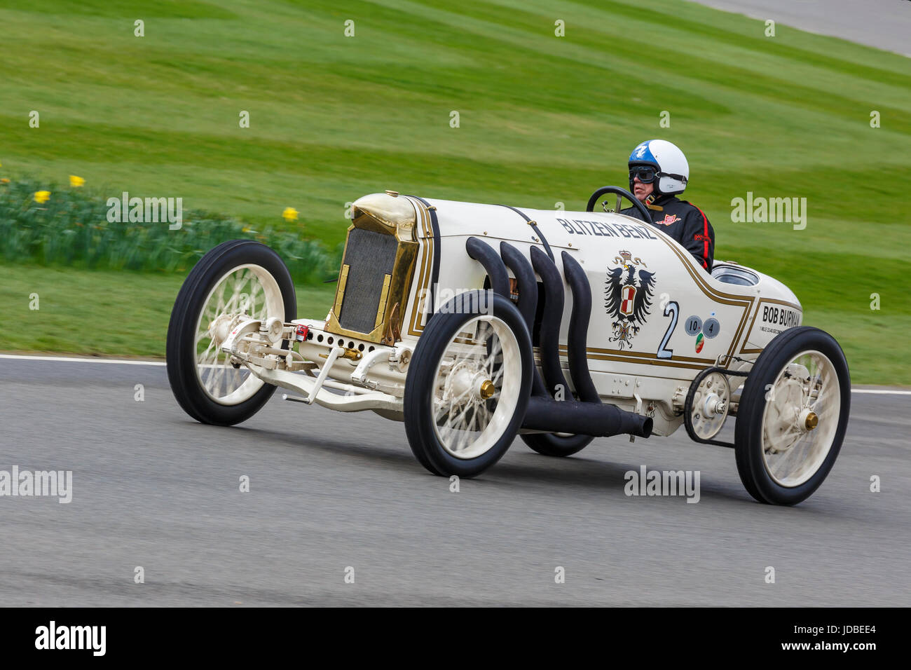 1909 Benz 200hp "Blitzen Benz" with driver Hermann Layher during the S ...