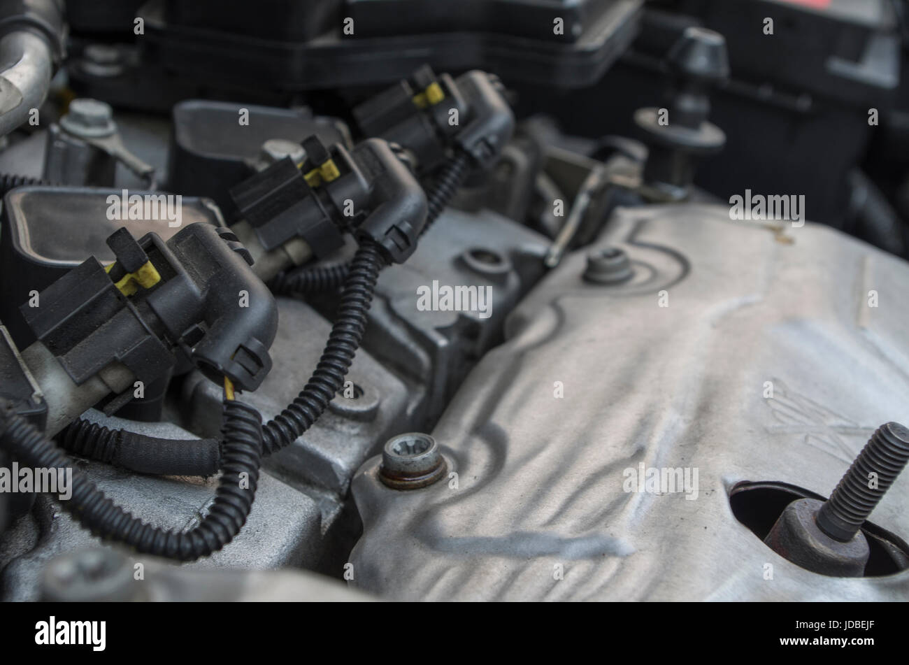 Car engine top Stock Photo - Alamy