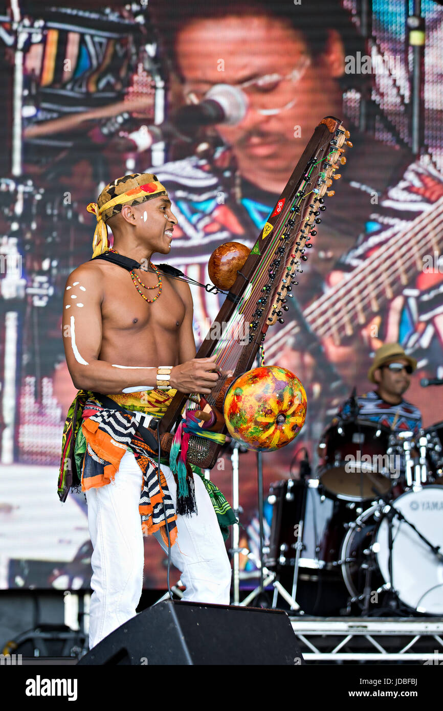 HAJAmadagascar & The Groovy People (Madagascar) perform on stage at the ...