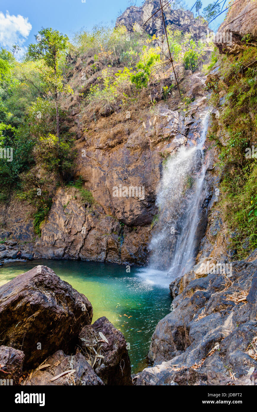 amazing waterfall inside the forest Jokkradin waterfall,in Thong Pha Phum national park ...