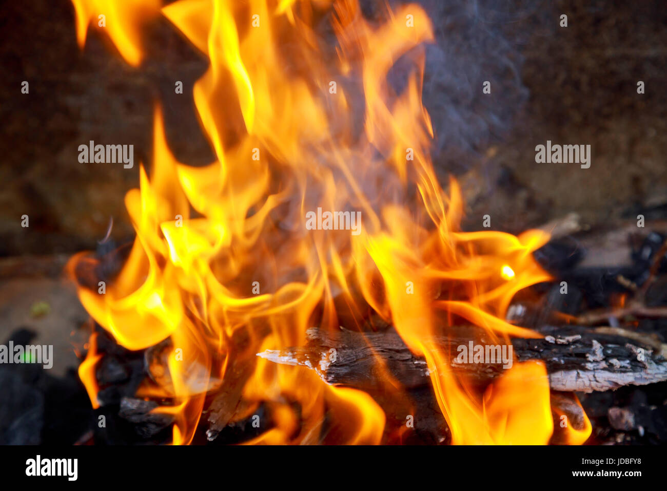 Close up of camp fire flames and fire Charcoal fire wood Stock Photo ...