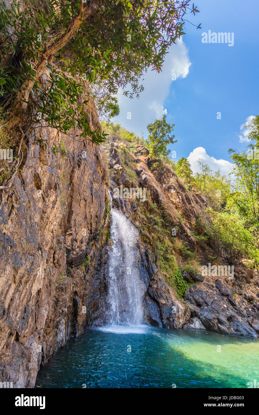 amazing waterfall inside the forest Jokkradin waterfall,in Thong Pha Phum national park ...