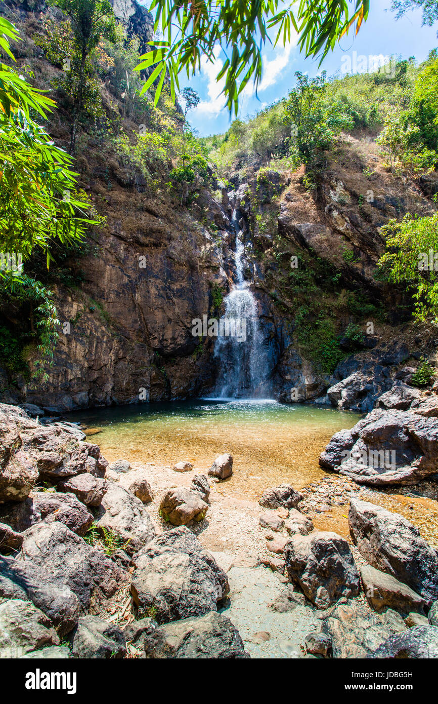 amazing waterfall inside the forest Jokkradin waterfall,in Thong Pha Phum national park ...