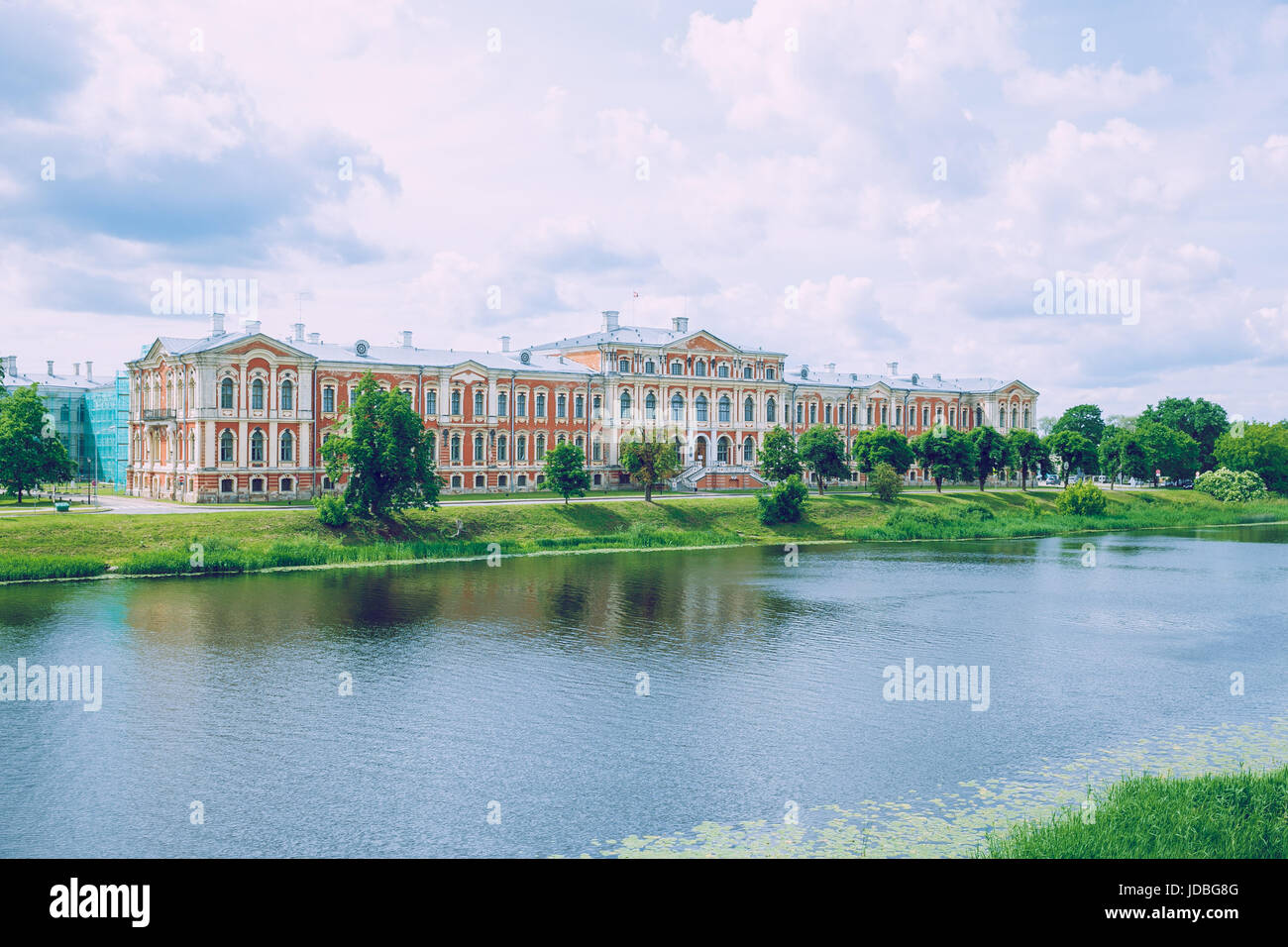 Old red castle in Jelgava, Latvia. Latvian agriculture university. 2016 ...