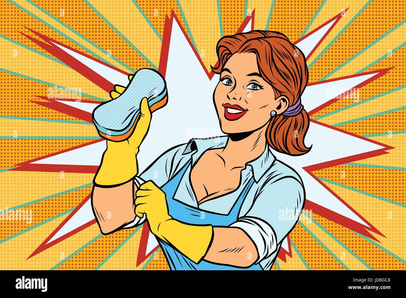 Retro woman cleaning hi-res stock photography and images - Alamy