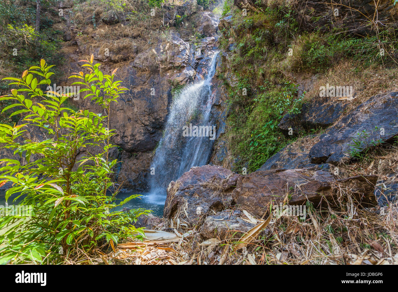 amazing waterfall inside the forest Jokkradin waterfall,in Thong Pha Phum national park ...