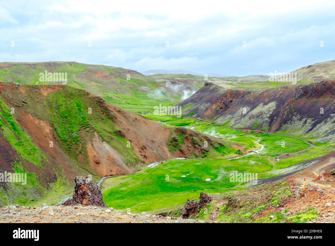 Wonderful icelandic nature. Colorful Steam Valley of the South Iceland ...