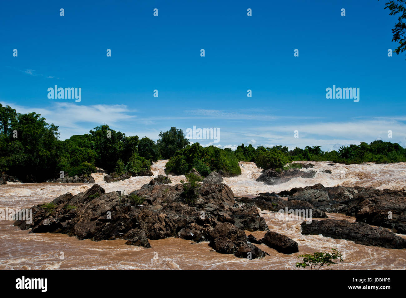 Khone Phapheng water fall or mekong river in champasak southern of laos ...