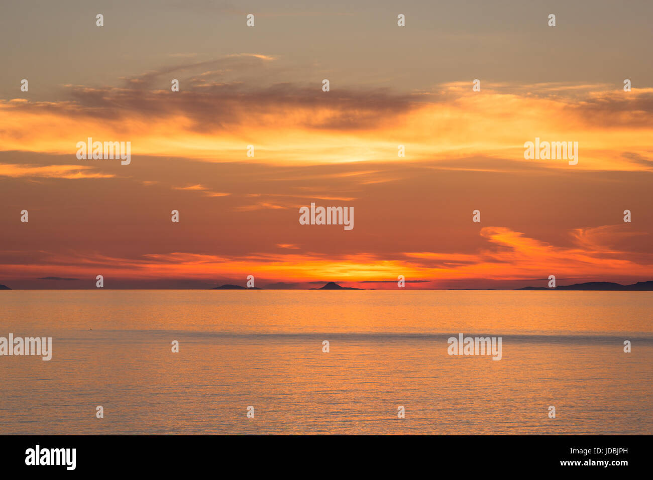 Fiery unset over Cardigan Bay, with the Llŷn Peninsula on the horizon ...