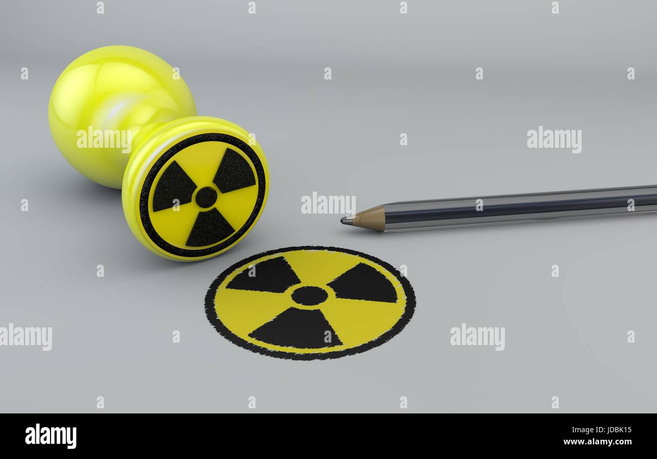 Nuclear stamp, nuclear war, sign agreement, pen Stock Photo - Alamy
