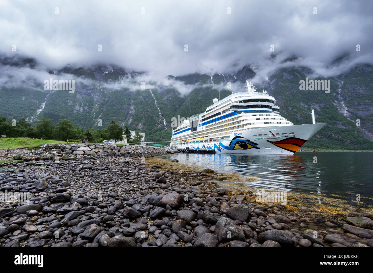 AIDAsol at Eidfjord Cruise Terminal. AIDAsol is a Sphinx class cruise ...