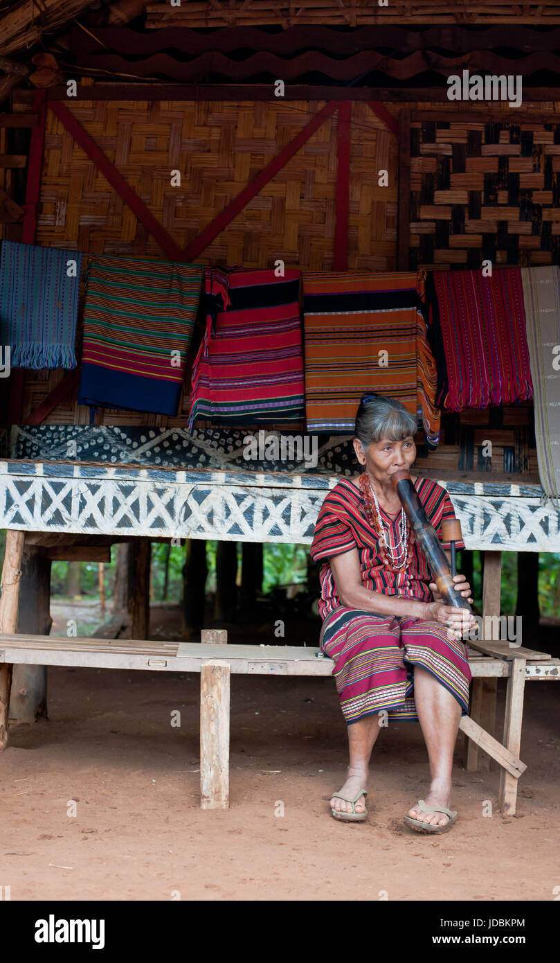 BAJIANG, CHAMPASAK, LAO P.D.R. - AUGUST 14 : Unidentified Alak tribe ...