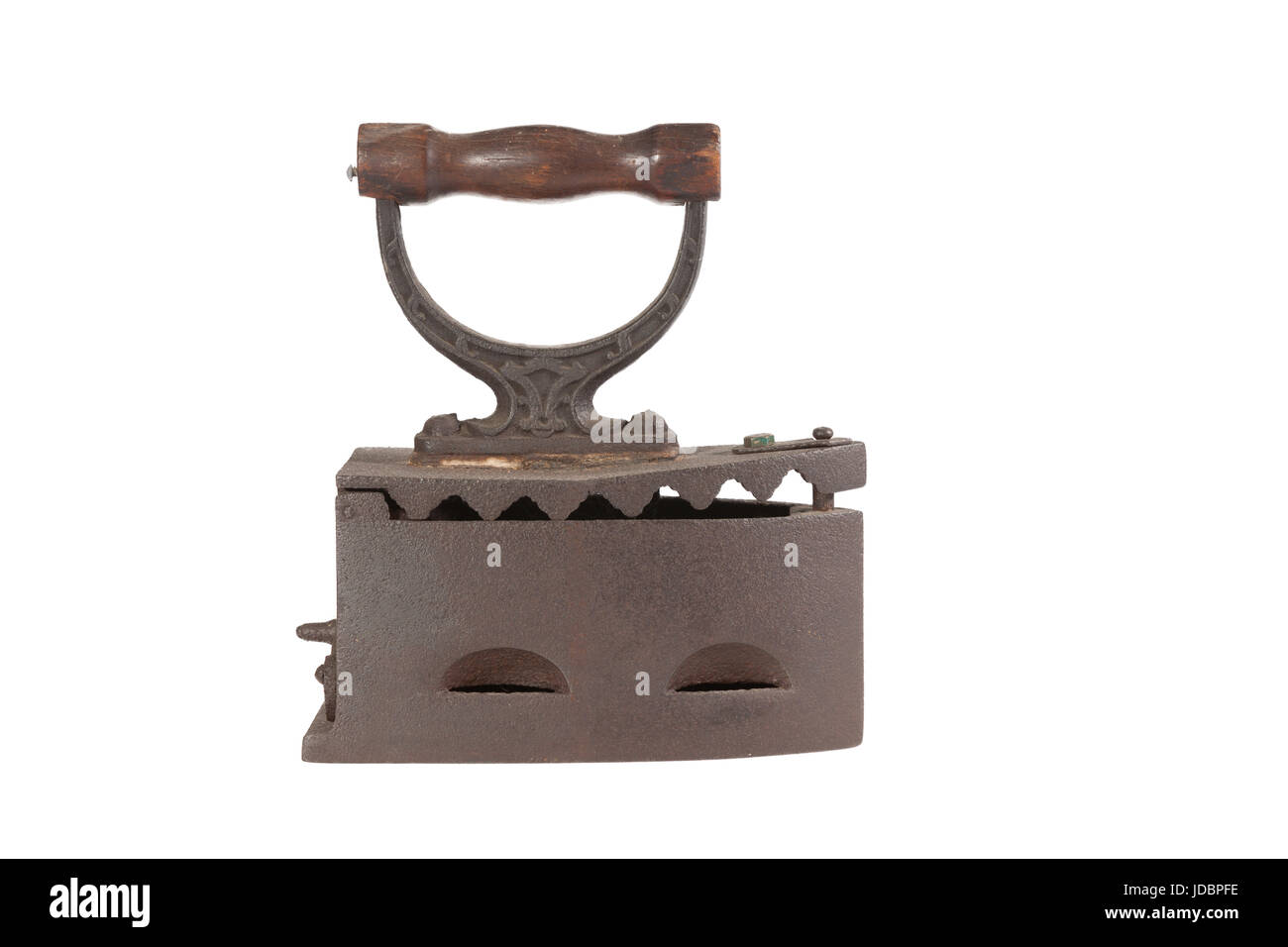 vintage flat iron isolated on white background Stock Photo - Alamy