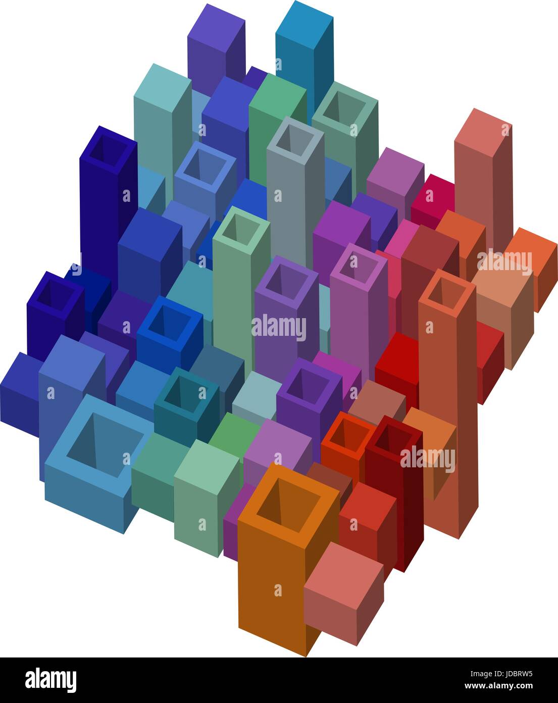 Graphic Illustration of 3D Abstract Cubical Background Modern Design ...
