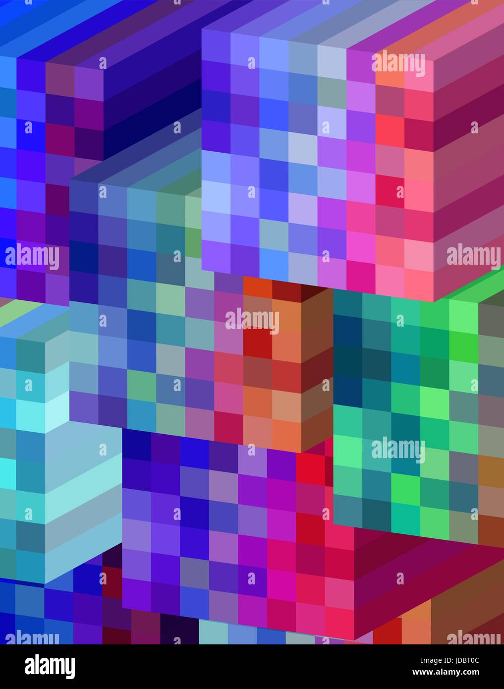 Illustration of 3D Abstract Colorful Cubical Modern Design Stock Vector ...
