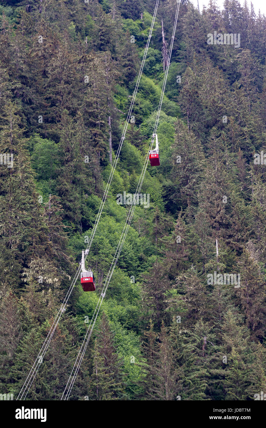Cable car operation up the mountain in Juneau Alaska Stock Photo - Alamy