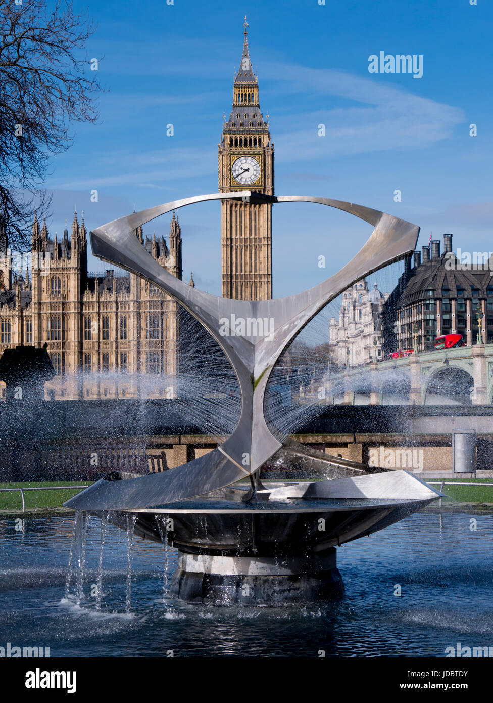 UK, England, London, Big Ben, Gabo's Fountain Stock Photo - Alamy