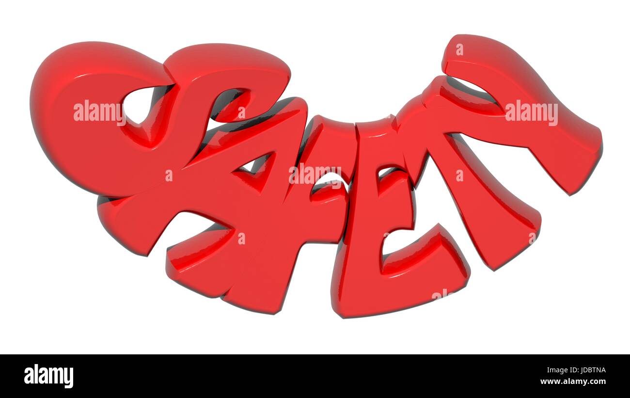 SAFETY 3D red letters Stock Photo - Alamy