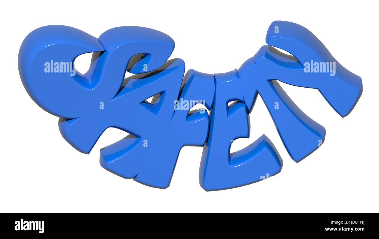 SAFETY 3D blue letters Stock Photo - Alamy