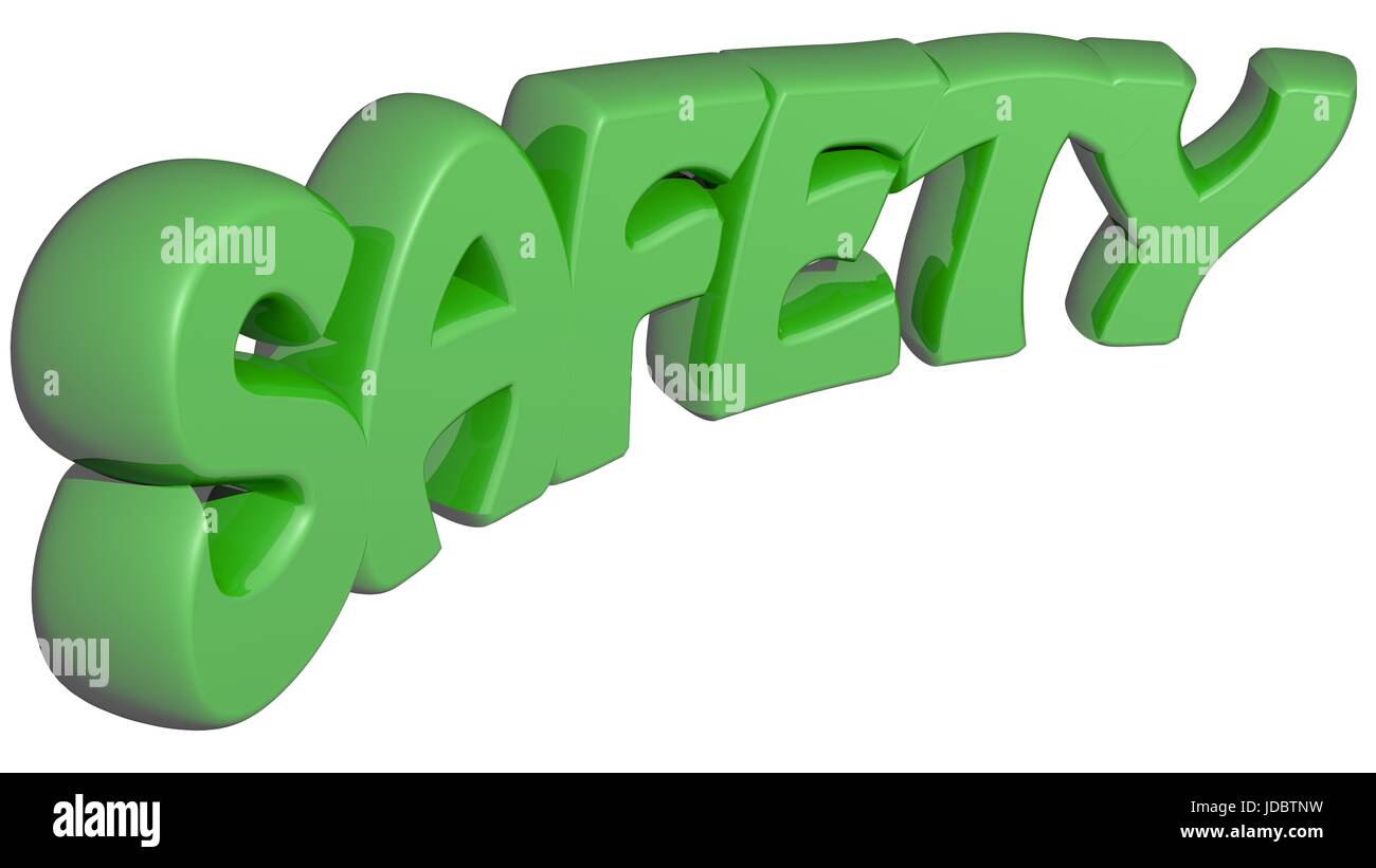 SAFETY 3D green letters Stock Photo - Alamy