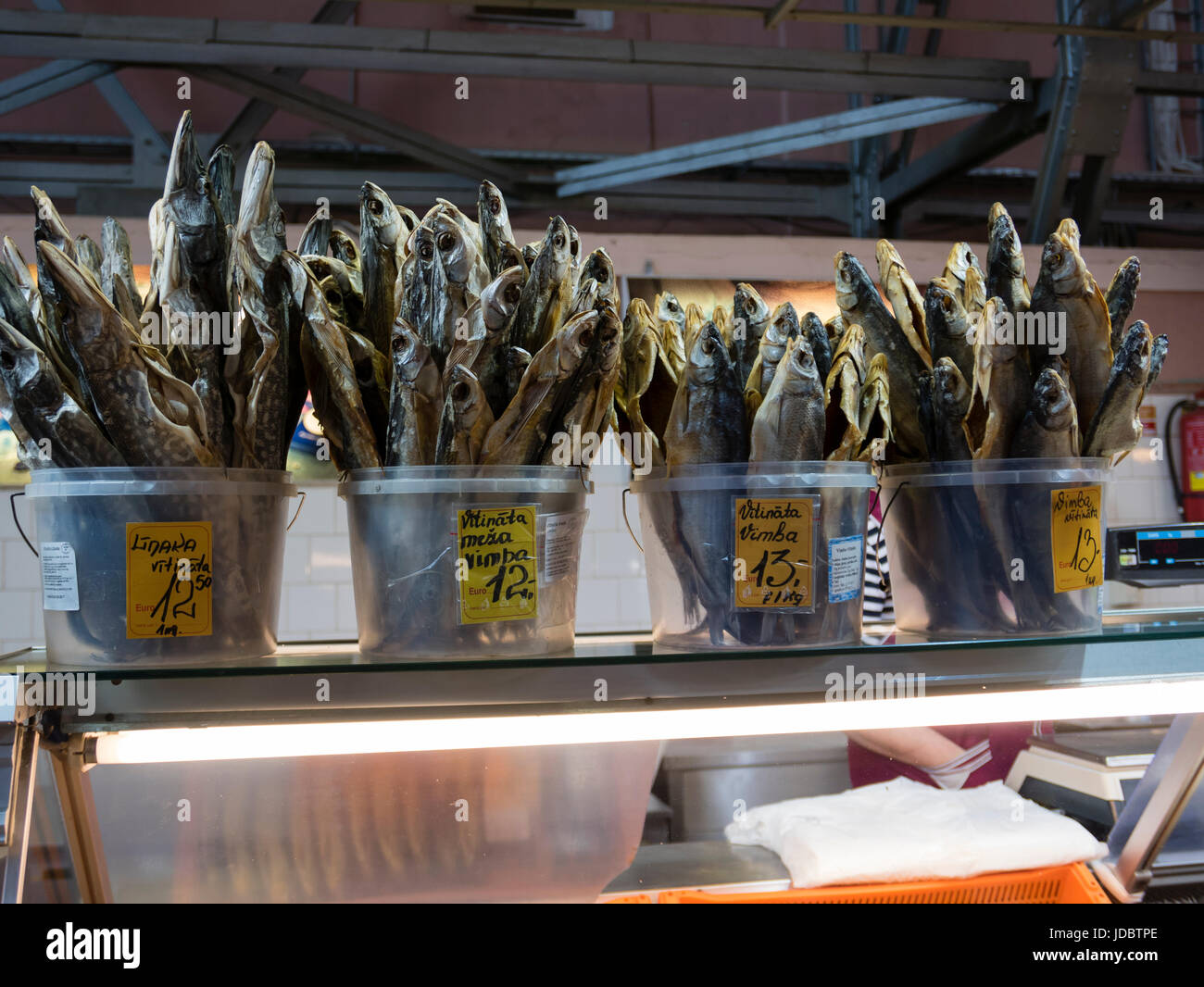 Preserved dried fish for sale in Riga Central Market, Riga, Latvia ...