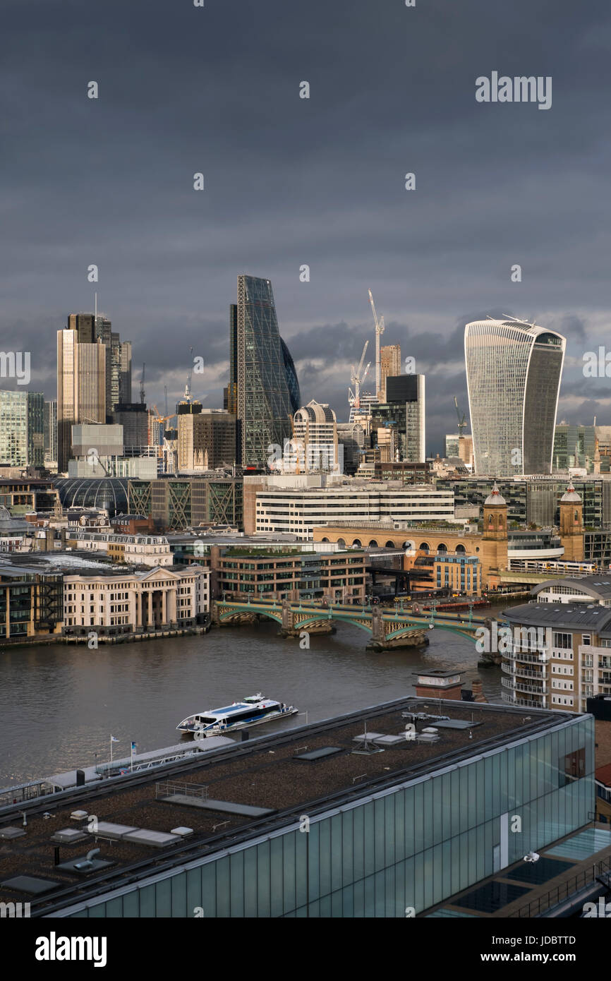 europe, UK, England, London, City skyline from Tate Switch Stock Photo ...