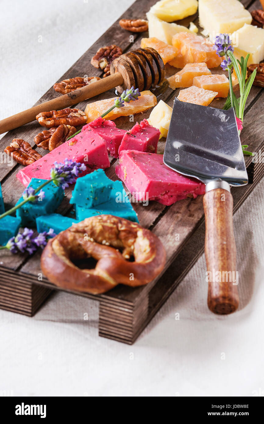 Variety of colorful holland cheese Stock Photo - Alamy