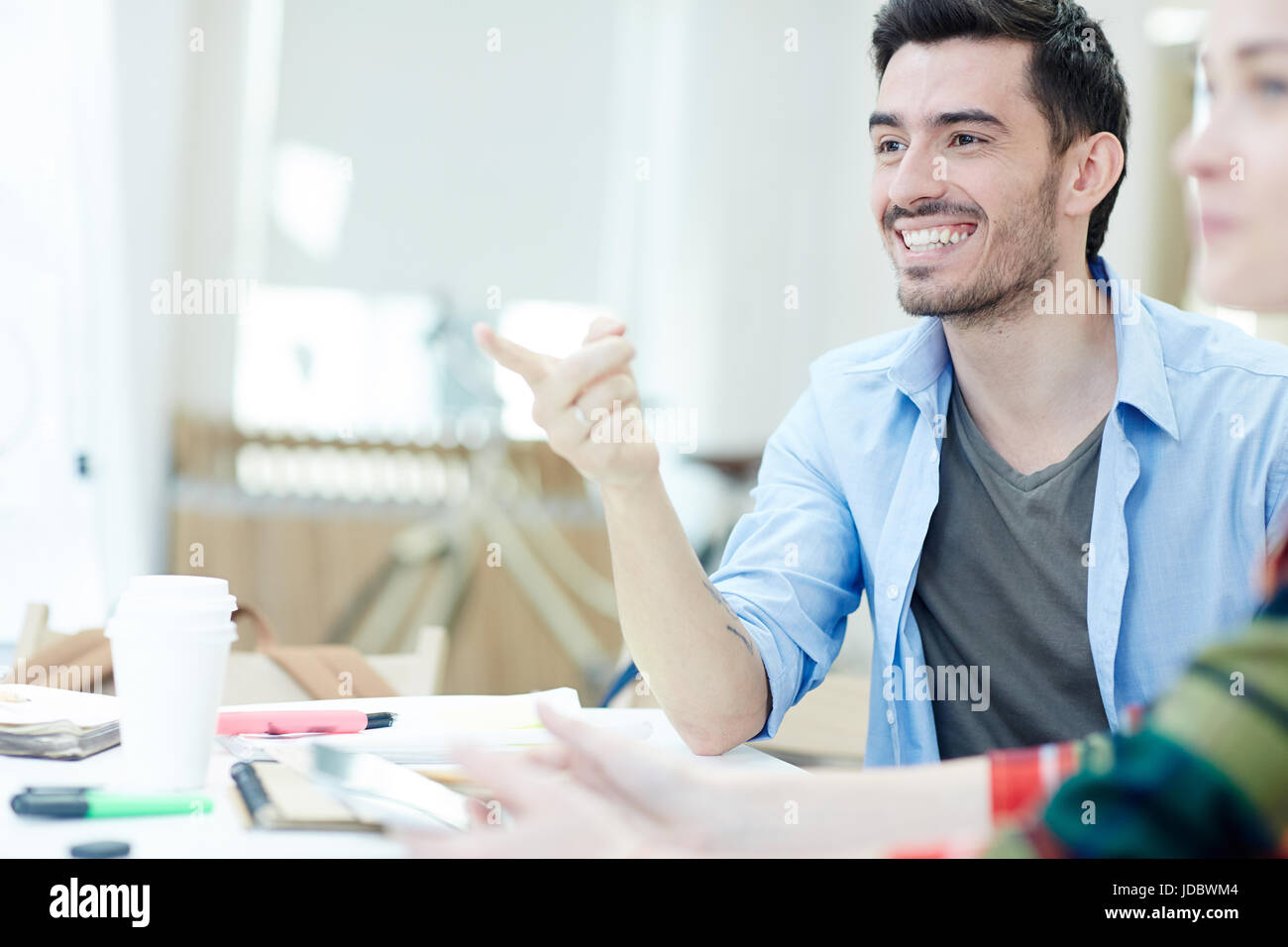 Woman attracting attention hi-res stock photography and images - Alamy