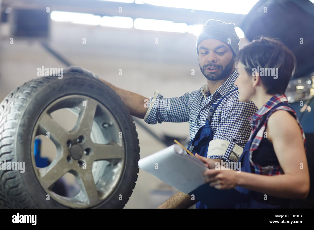 Work in garage Stock Photo - Alamy