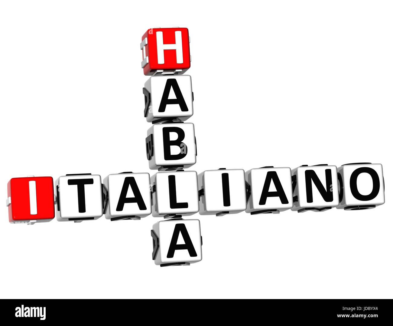 3D Habla Italiano Crossword on white background Stock Photo - Alamy