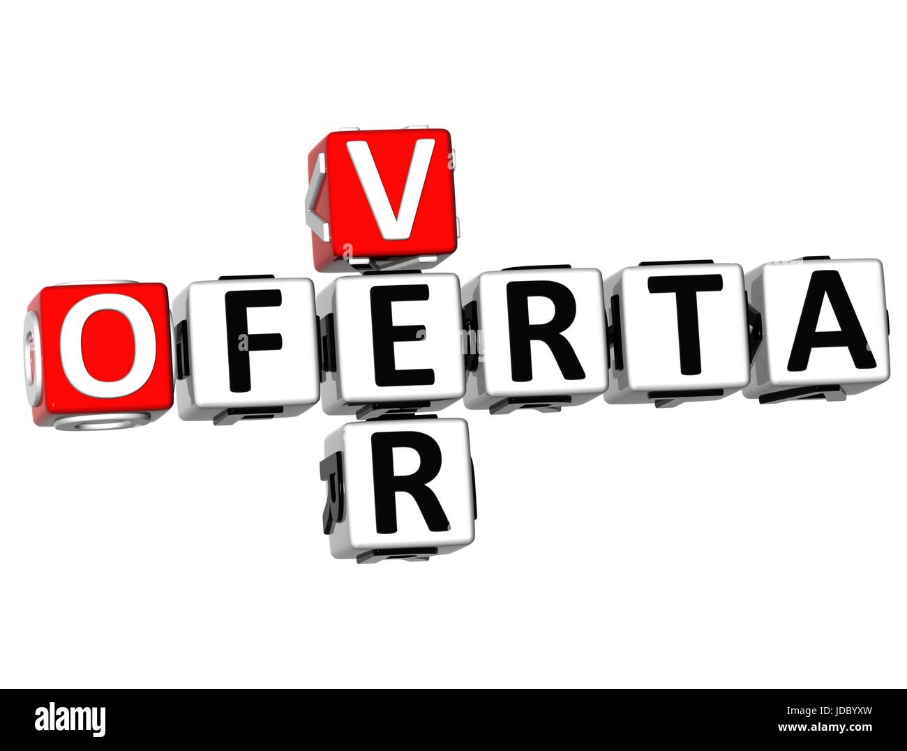 3D Ver Oferta Crossword on white background Stock Photo - Alamy