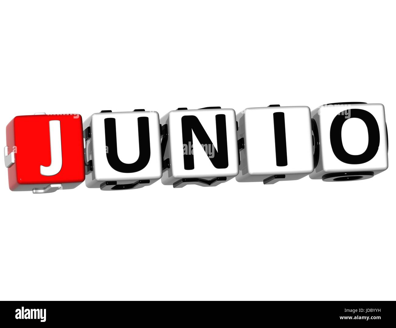 3D Junio Block Text on white background Stock Photo - Alamy