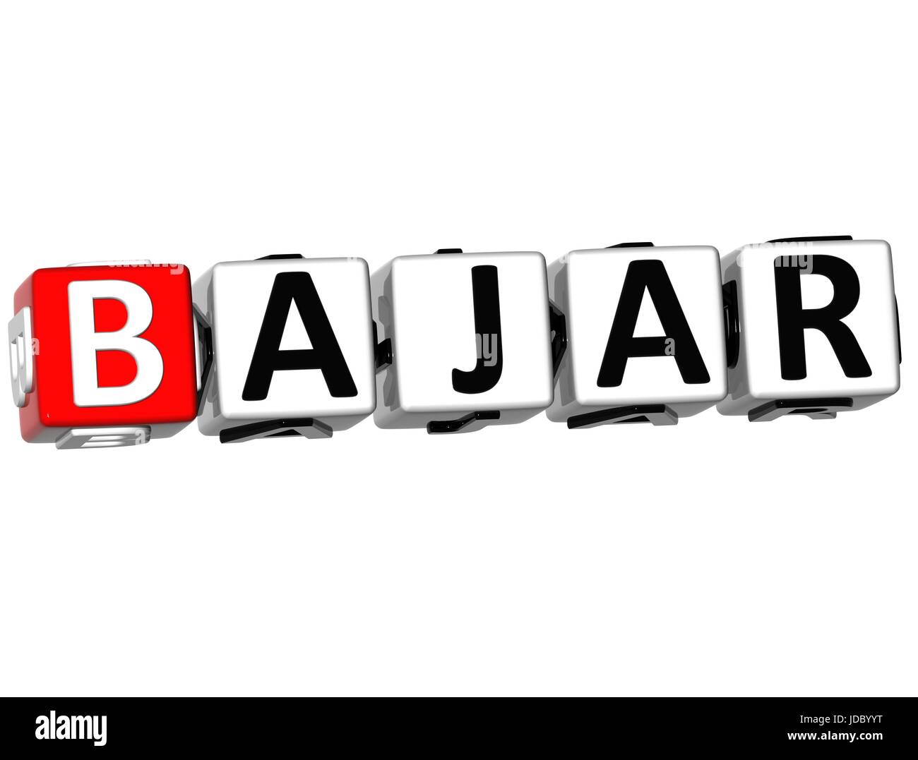 3D Bajar Block Text on white background Stock Photo - Alamy