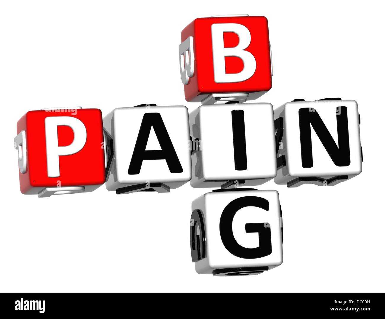 3D Big Pain Crossword on white background Stock Photo - Alamy