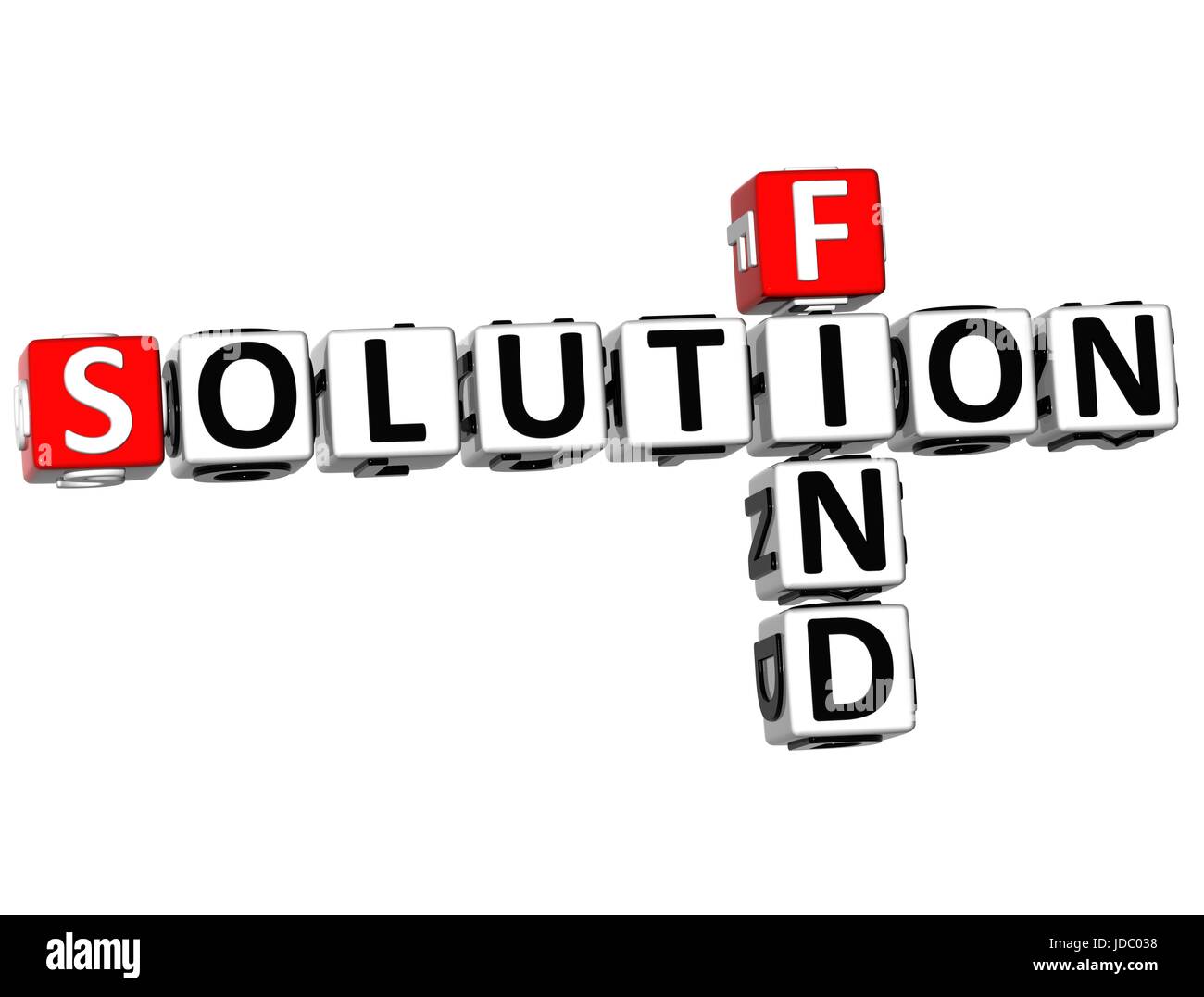 3D Find Solution Crossword on white background Stock Photo - Alamy